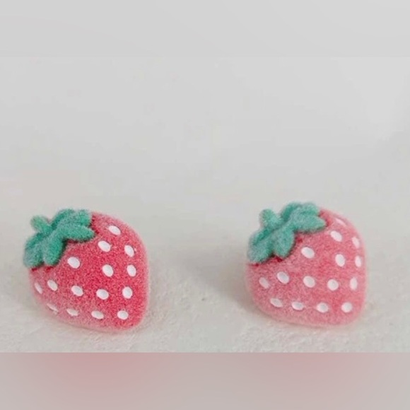Accessories | Fuzzy Strawberries Furry Fluffy Flocked Strawberry Fruit ...